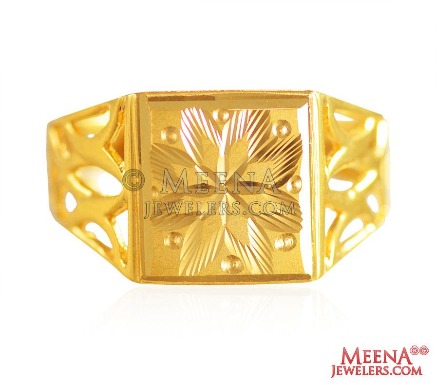 22 Karat Gold Mens Ring - RiMs26890 - US$ 883 - 22 kt Gold Men's Ring ...