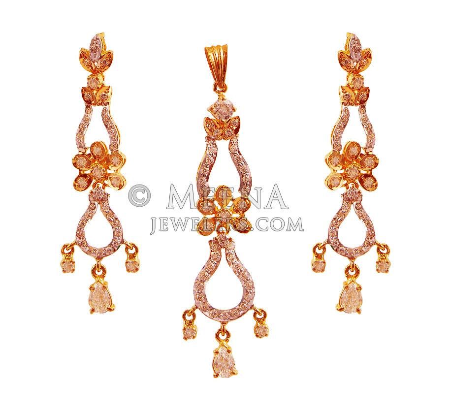 22K Gold Pendant Set - PsFc18545 - 22kt Gold Exclusive Pendant and ...