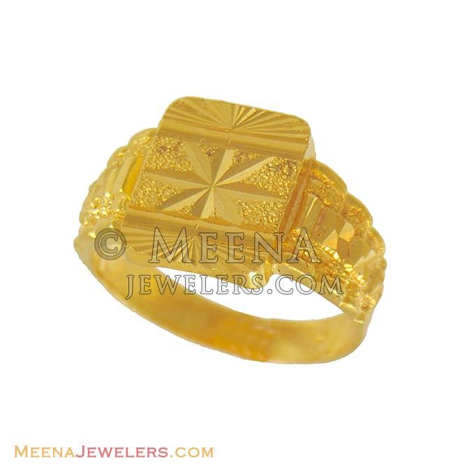 22k Exquisite Mens Gold Ring - RiMs7744 - 22k yellow gold mens ring ...
