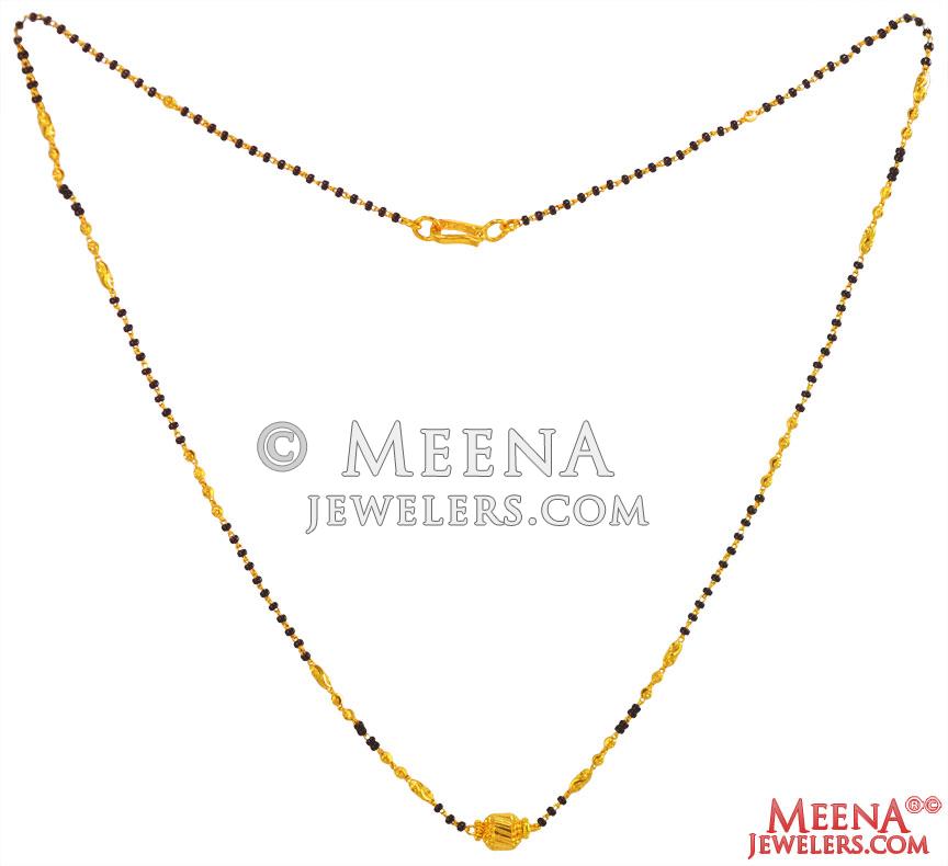 22K Gold Delicate Mangalsutra Chain - chms26014 - 22K Gold Delicate ...