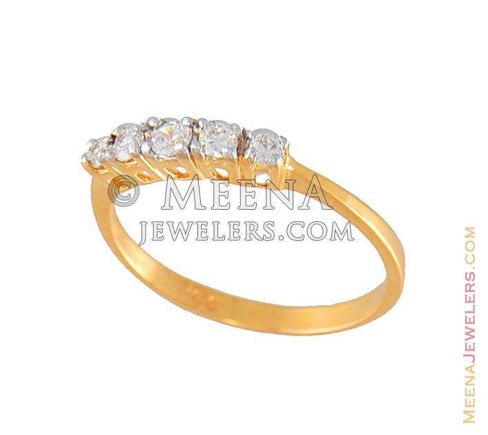 22Kt Gold Ladies Signity Ring - RiLg4907 - 22K Gold Ladies Ring with ...