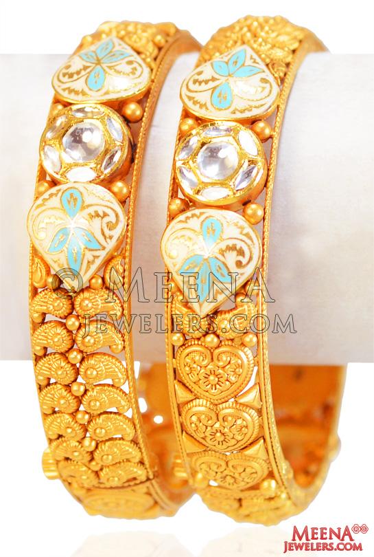 22Kt Gold Antique Kadas (2 Pcs) - BaAn27907 - US$ 12,411 - Elevate your ...