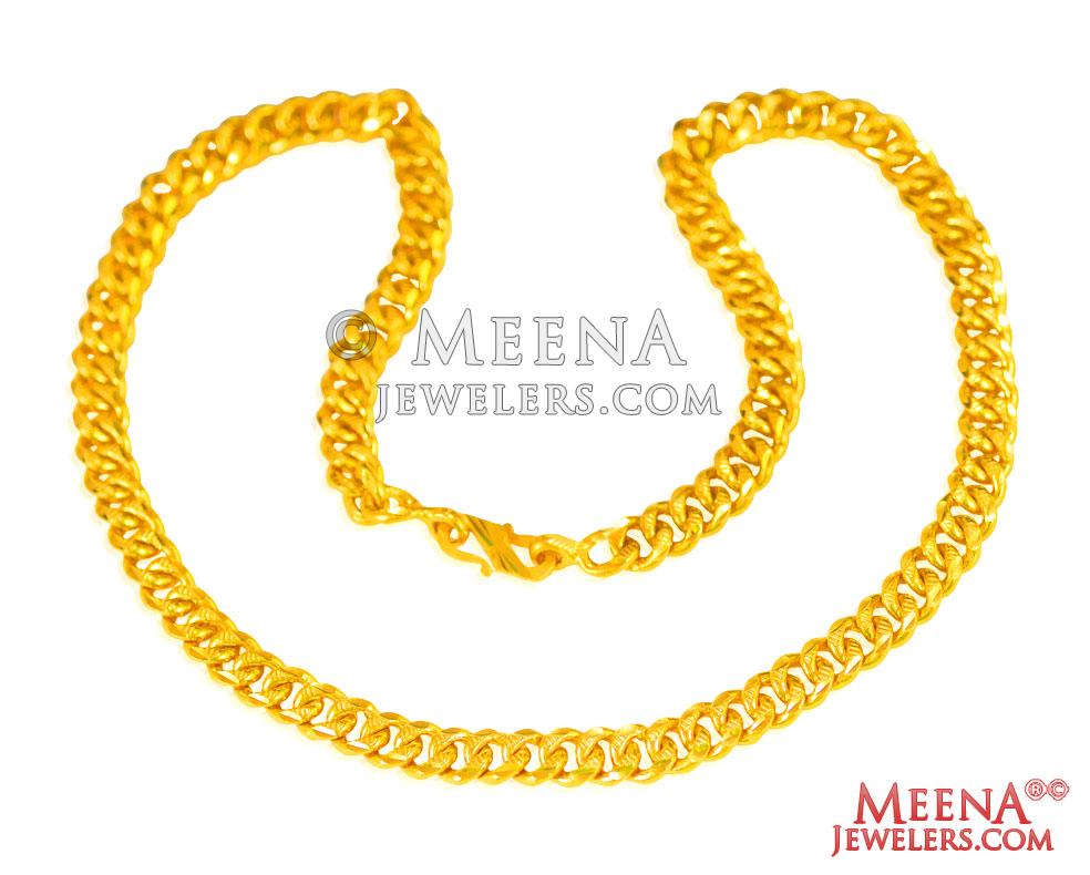 22 Kt Gold Heavy Chain - chpl25663 - 22 Kt Gold Heavy chain is designed ...