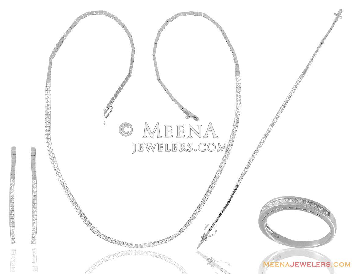 18k Gold Exclusive Fancy Set(Full) - StWg14574 - 18k white gold fancy ...