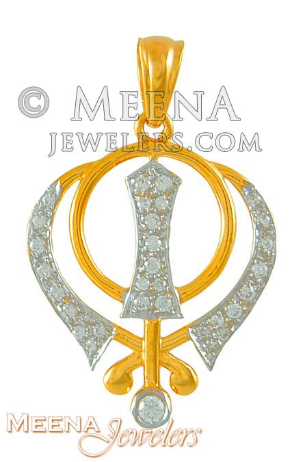 22kt gold Khanda pendant - PeKp3509 - 22kt gold Khanda pendant, the ...