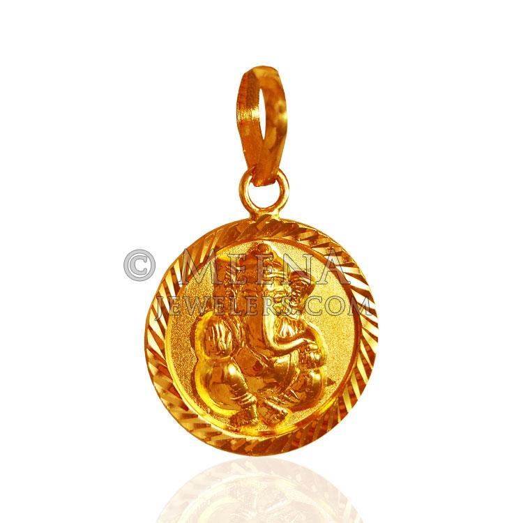 22Kt Gold Lord Ganesh Pendant - PeGa21654 - 22K Gold Pendant is ...