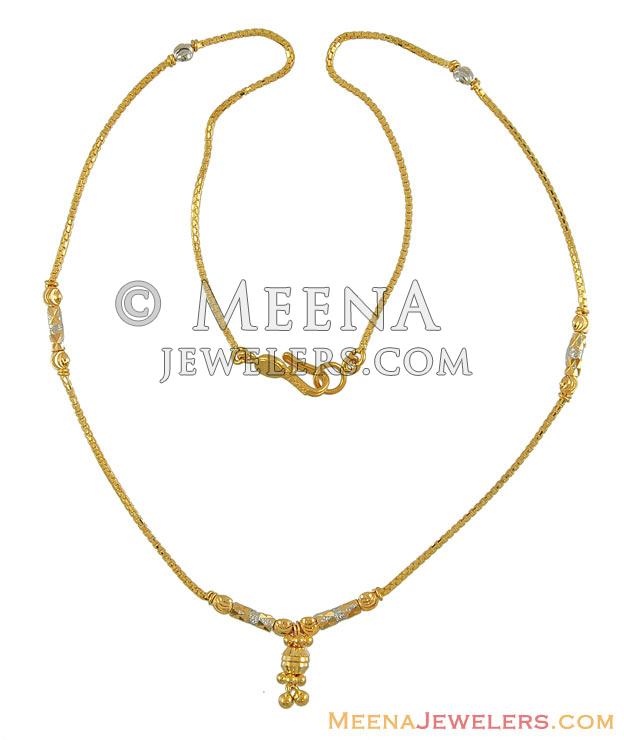 Gold Dokia Chain - ChFc7210 - 22Kt Gold Fancy Necklace / Dokia Chain ...