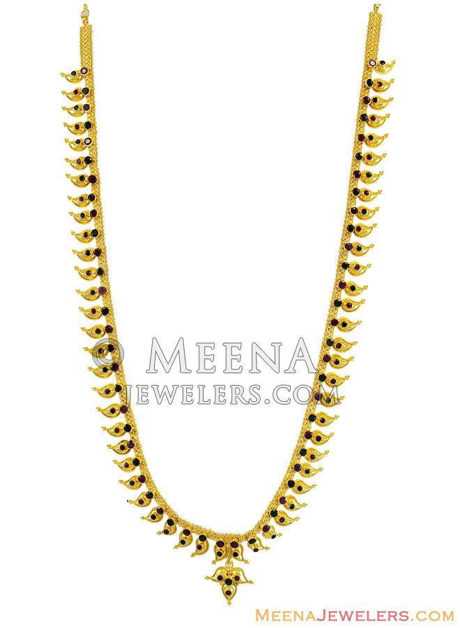 22k Indian Mango Mala - StBr12323 - 22k gold nice Long Mango Mala ...