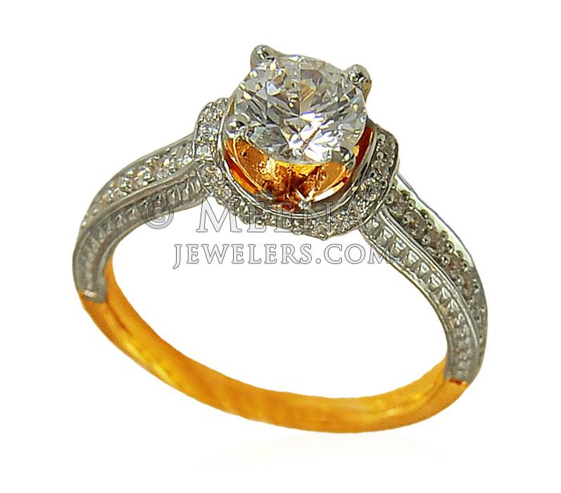 22k Gold Engagement Ring - RiLs19462 - 22k Gold Engagement Ring is ...