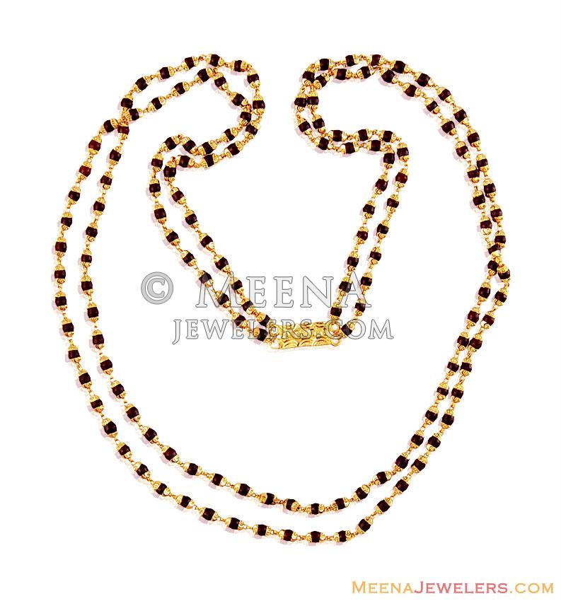Gold Layered Holy Tulsi Mala - ChLo16343 - 22K Gold Brown Tulsi mala ...