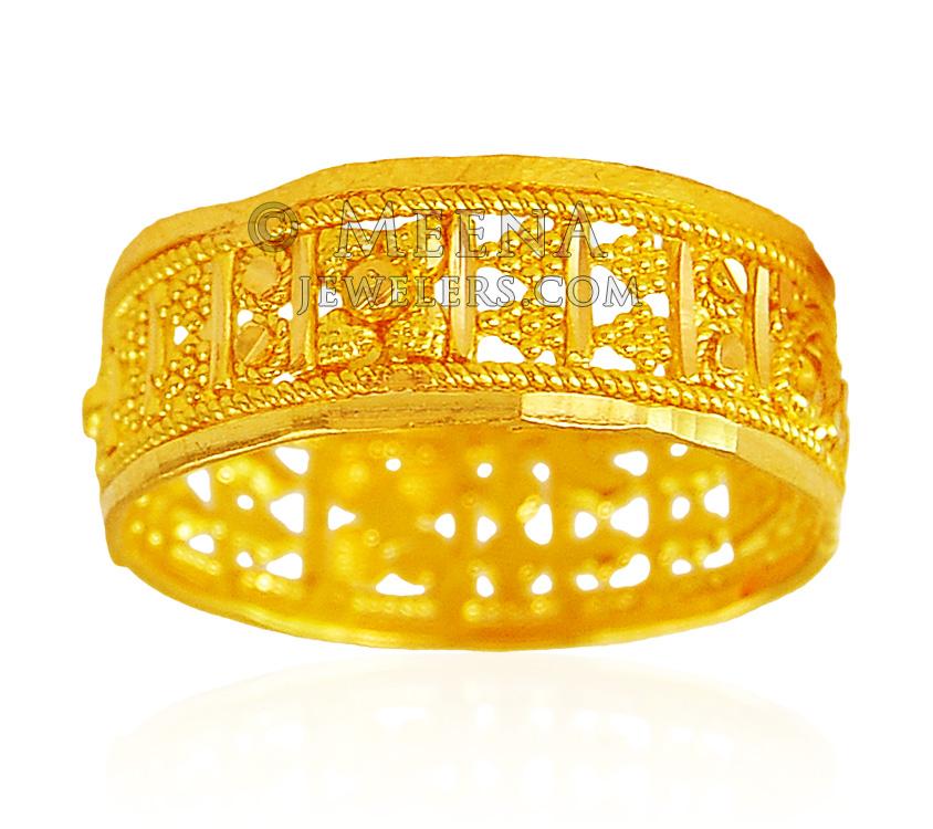 22k Gold Filigree Band - RiLg20861 - 22K Gold band for ladies. Band is ...