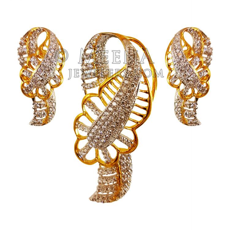 22k Gold Signity Pendant set - PsFc22039 - 22kt gold pendant and ...