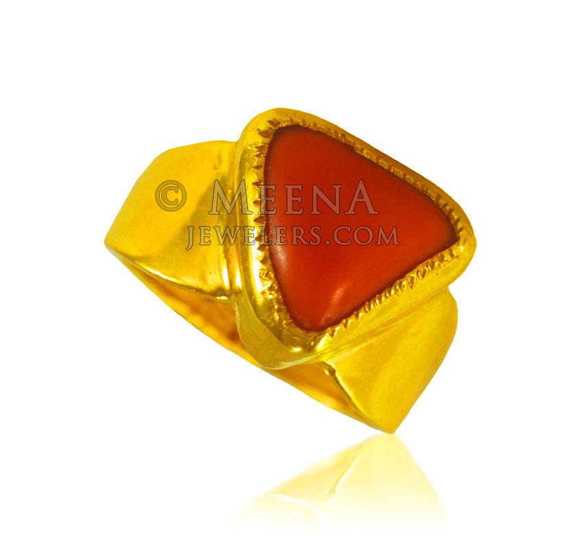 22Kt Gold Gem Stone Ring - RiLp24164 - US$ 2,330 - 22Kt Gold ring ...
