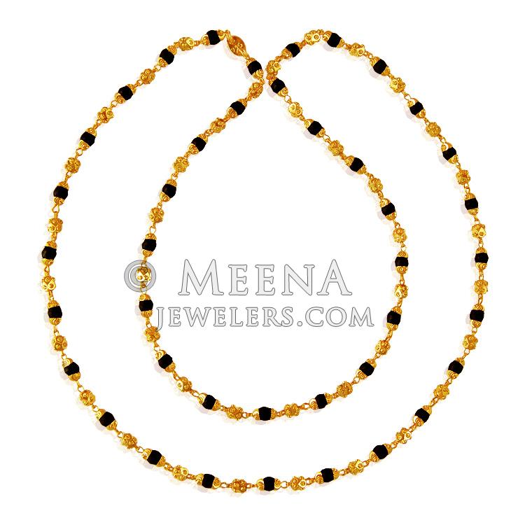 22Kt Gold Tulsi Mala - ChLo20813 - 22K Gold Tulsi mala is beaded with ...