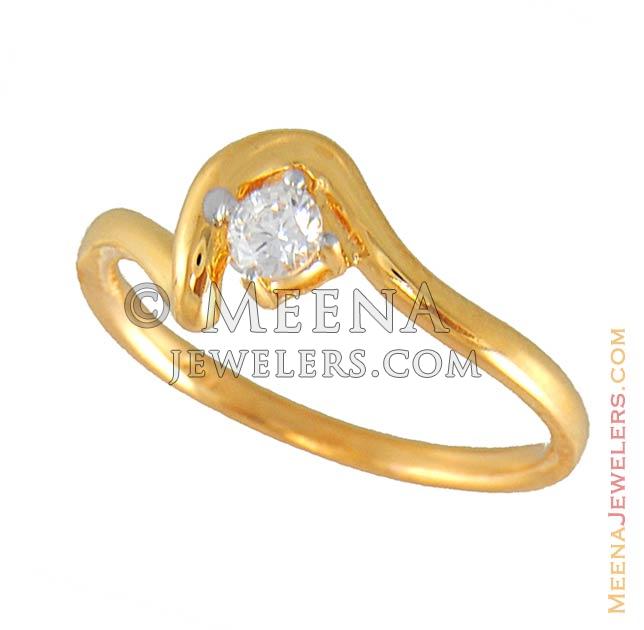 22Kt Gold Ladies Signity Ring - RiLg4910 - 22kt Gold fancy ring with ...