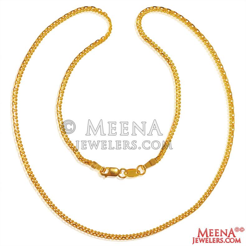 22K Yellow Gold Chain - chpl26113 - 22K Yellow Gold Chain is designed ...