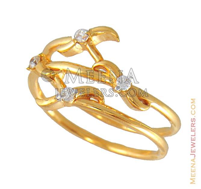 Fancy Signity Ring - RiLg4912 - 22kt Gold signity ring with beautiful ...