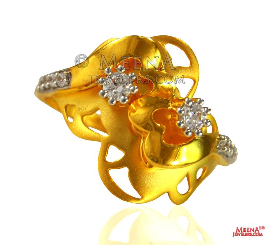 22 kt Gold fancy Indian Ring - RiLs24489 - 22 Kt Gold fancy Ladies ...