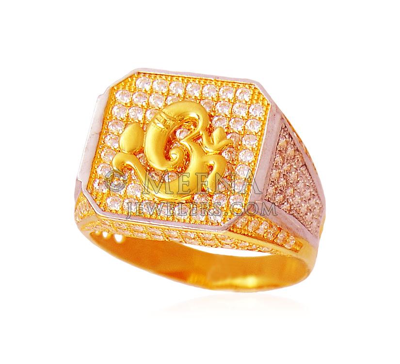 22K Mens OM Ganesha Ring - RiMs18416 - 22Kt Gold Signity Mens Ring ...