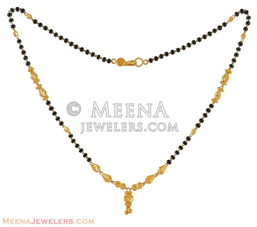 22k Small Mangalsutra Chain - ChMs6922 - 22k Gold beautifully hand ...
