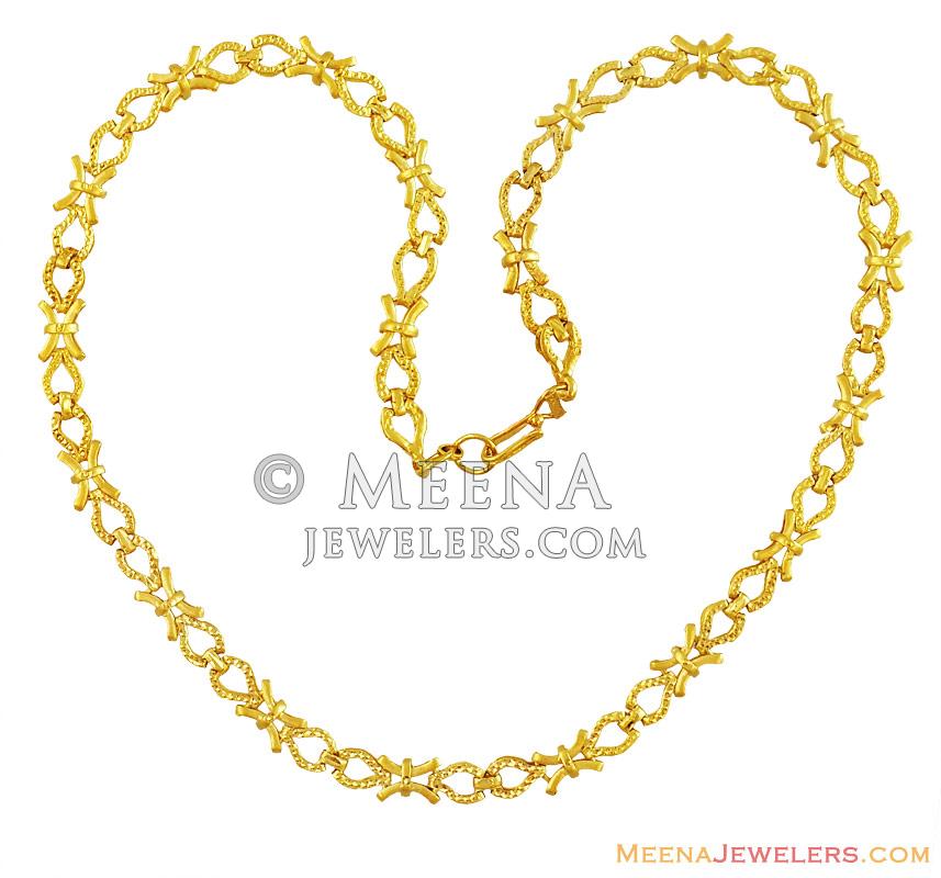 22k Gold Fancy Chain - ChFc12942 - 2k gold fancy style chain with ...