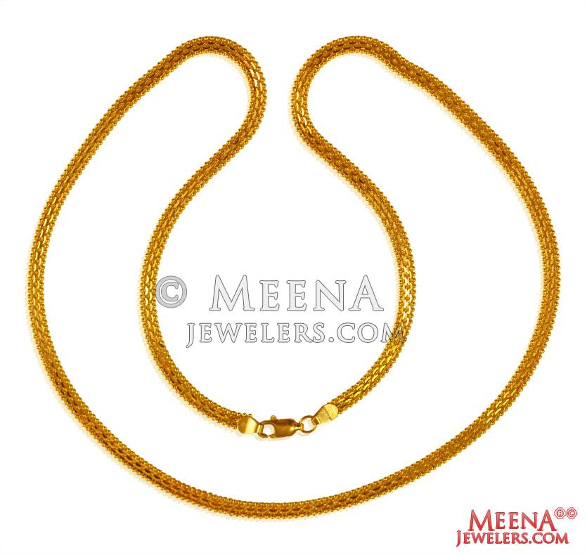 22kt Gold Flat Chain - chpl26811 - 22kt Gold Flat Chain. Chain is ...