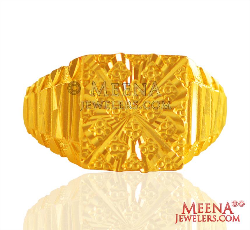 22 Karat Gold Mens Ring - RiMs26297 - 22K Gold ring for men's is ...