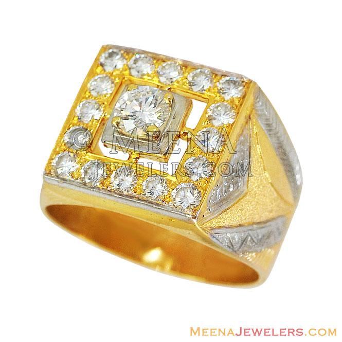 Exclusive Designer 18K Diamond Ring - DiMr12166 - 18Kt Yellow Gold Two ...
