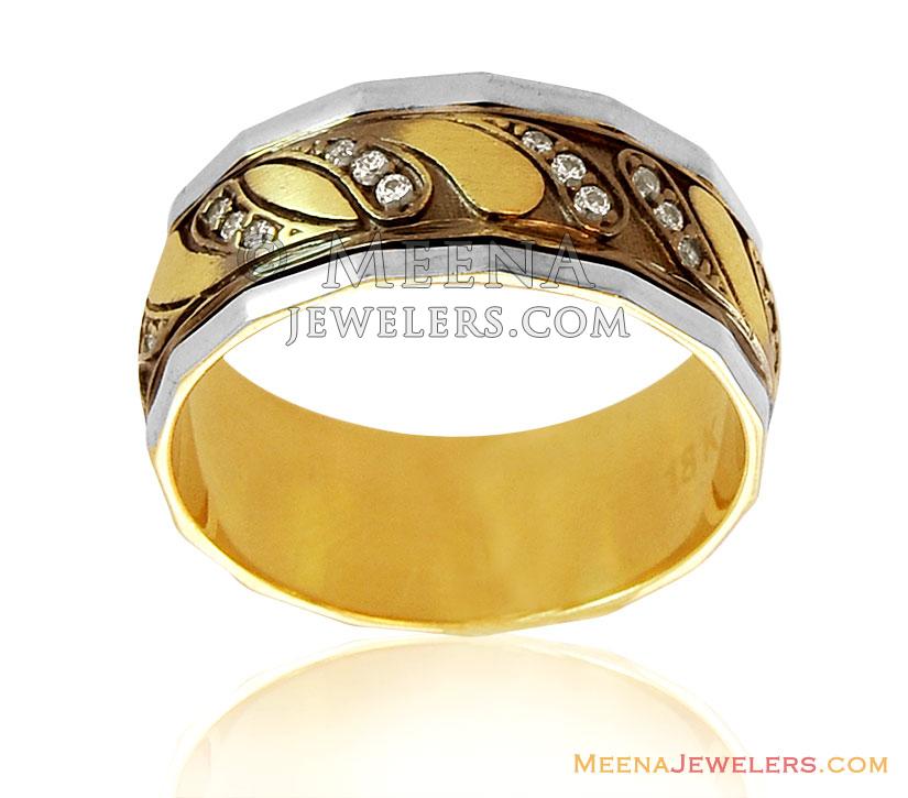 18K Fancy Band - RiWb14825 - 18K Gold Fancy Band in combination with 2 ...