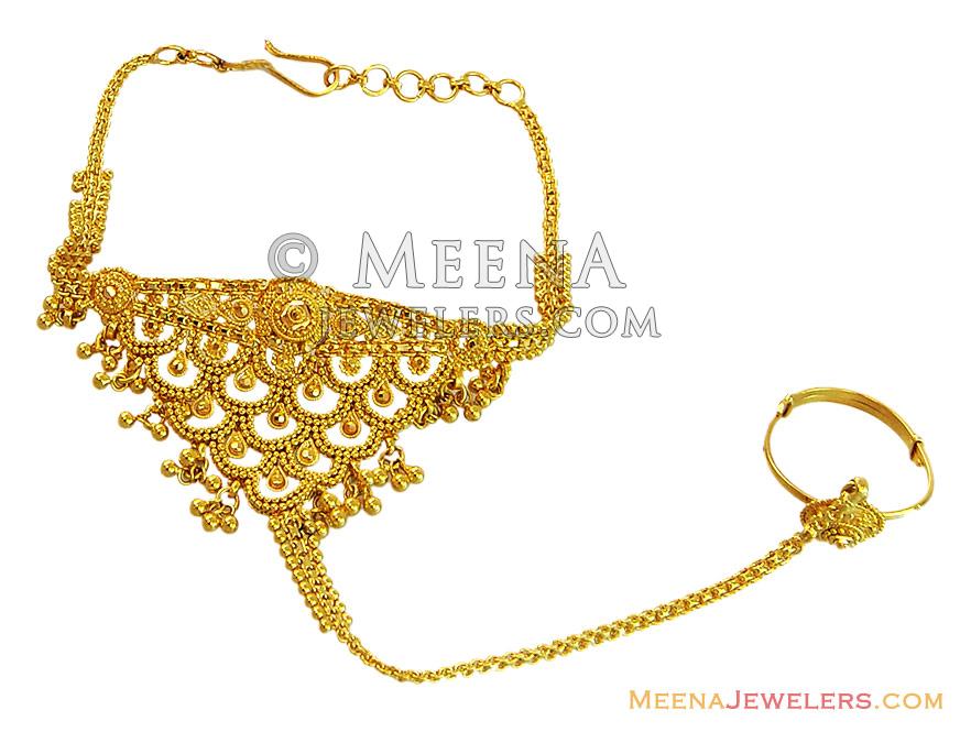 22K Gold Traditional Panja Bracelet - BrLa13238 - 22K Gold Ladies Fancy ...