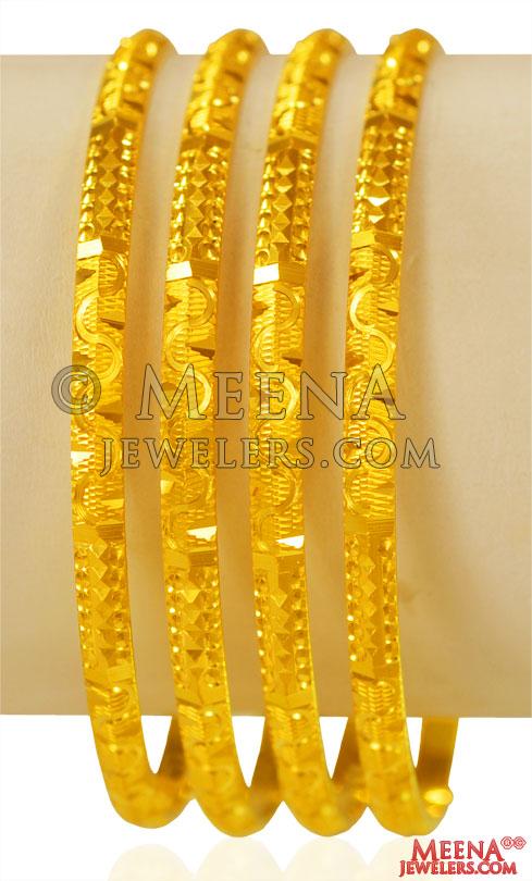 22K Gold Bangles(4 Pc) - BaGo27468 - US$ 10,932 - 22Kt Pure Gold ...