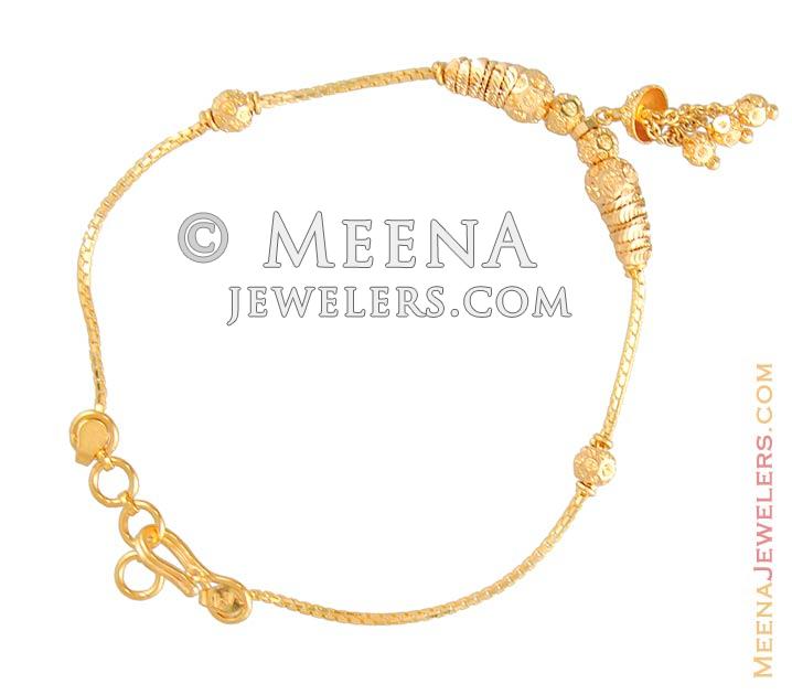 22K Gold Fancy Bracelet - BrLa5047 - 22K Gold Fancy Bracelet with gold ...