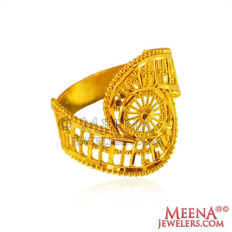 22kt Gold Ring for Ladies - RiLg27070 - 22kt Gold Ring for Ladies is ...