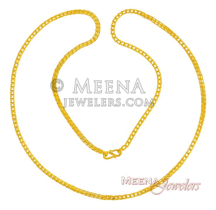 22K Gold Men's Fancy Chain (25 Inch) - ChMe2964 - 22K Gold Men's Fancy ...