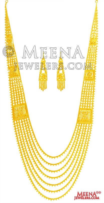 22kt Gold Chandra Haar - StGo25422 - 22k gold 7 layered or also called ...