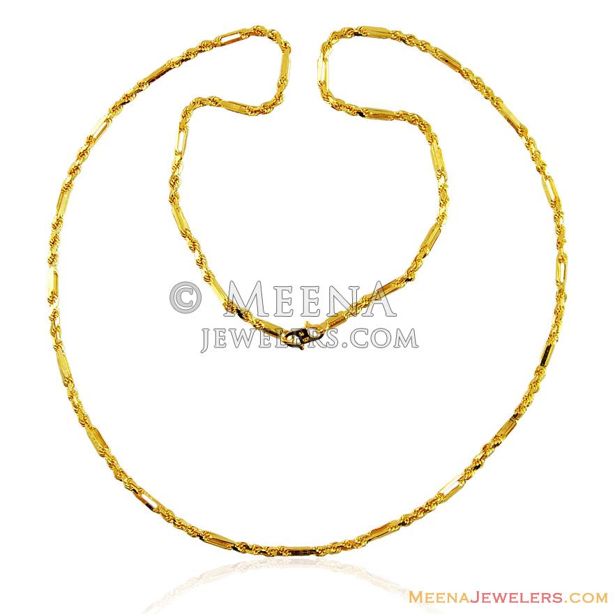 22K Rope Chain - ChPl15324 - 22K Gold Cartier Rope Chain in shine ...