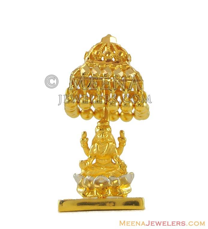 22K Gold Laxmi (Hindu Idol) - GmLa9081 - Gold Laxmi Murti Beautiful ...