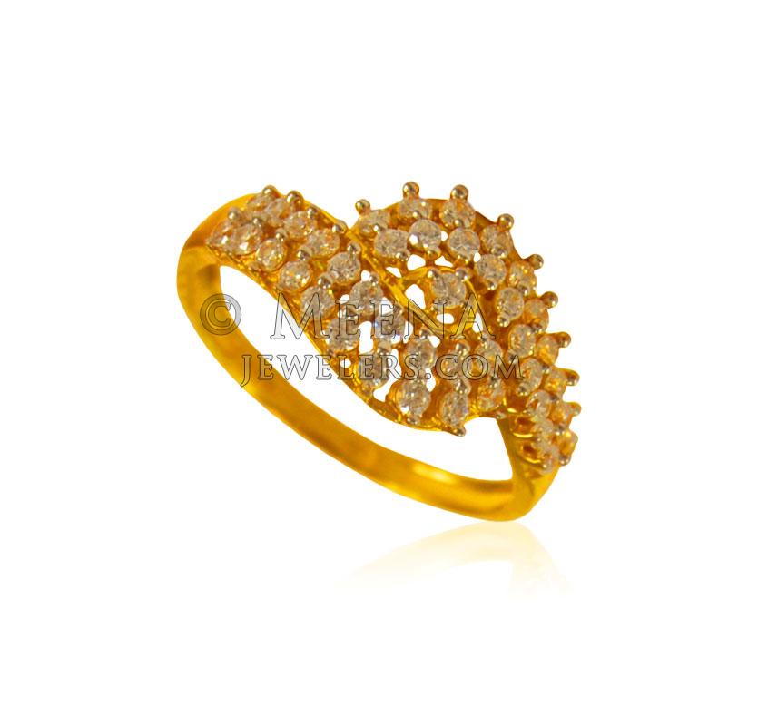 22k Gold Fancy Ring - RiLp24295 - 22k Gold Ring is designed in a fancy ...