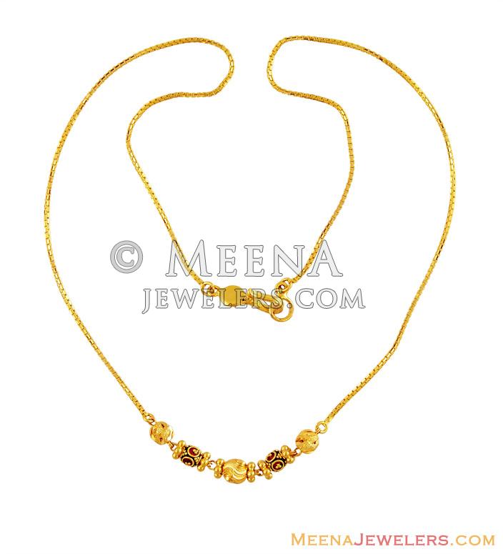 22K Fancy Meenakari Dokia Chain - ChFc13284 - 22K Fancy Ladies Dokia ...
