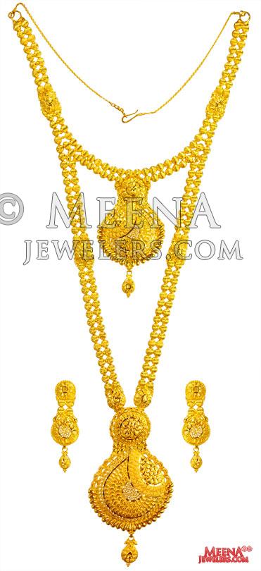 22K t Gold Bridal Necklace Set - StBr26686 - US$ 10,251 - 22kt gold ...