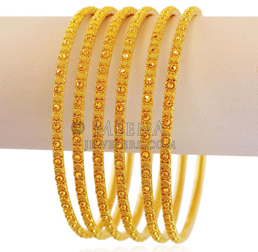 22K Gold Bangles Set (6Pcs) - BaSt18061 - 22k gold Beautiful Bangles ...