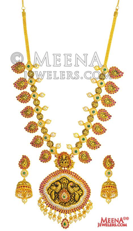 22 Karat Gold Temple Necklace Set - StAn25191 - US$ 47,441 - 22KT Gold ...