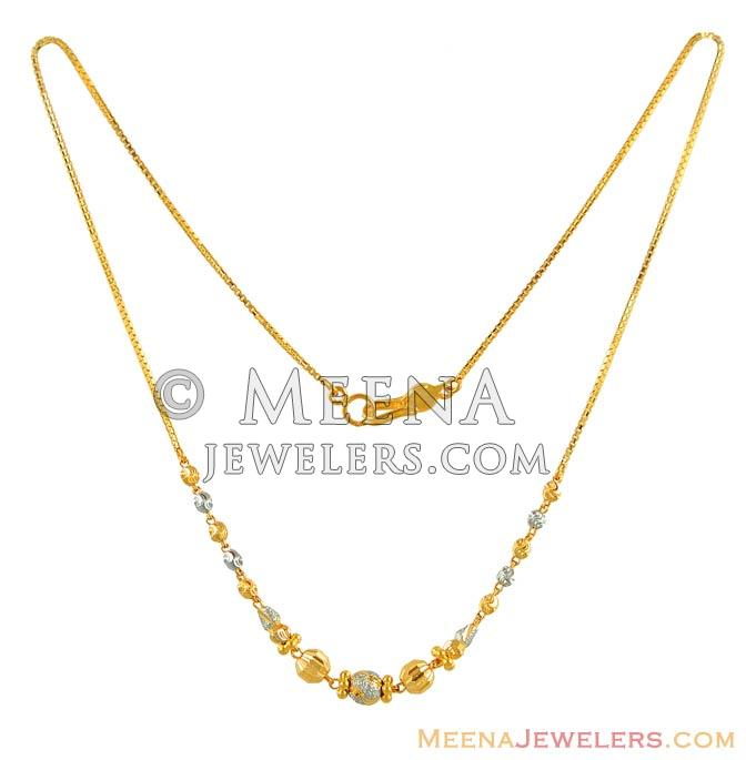 two tone fancy chain - ChFc6117 - 22k gold two tone fancy chain with ...