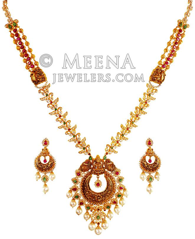 22Karat Gold Temple Necklace Set - StGd22105 - 22Karat Gold Temple ...