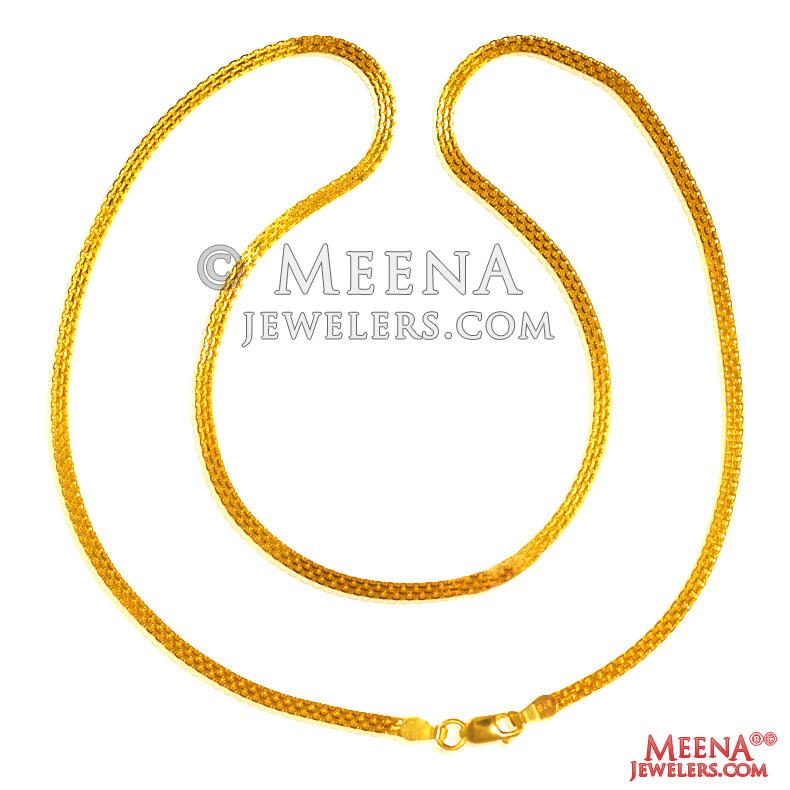 22 Kt Gold Chain 18 In - chpl25353 - 22 Kt Gold chain is designed in ...