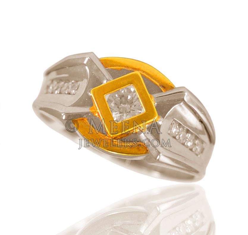 Two Tone Men Fancy Ring 18K - RiMs24753 - 18 Kt white gold fancy ring ...