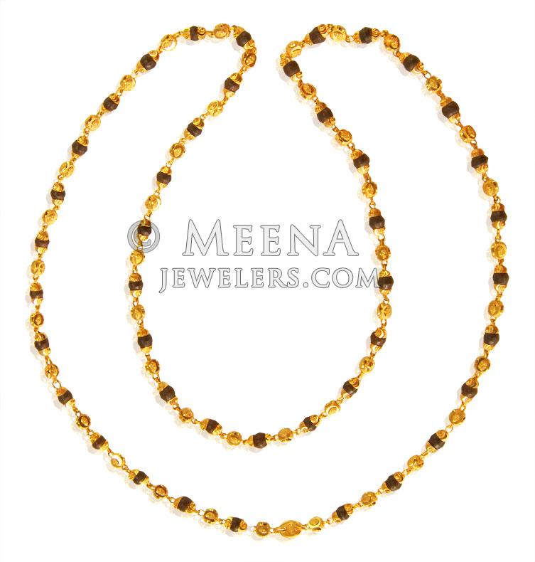 Tulsi Mala 22K Gold - ChLo23591 - 22K Gold Tulsi mala is beaded with ...