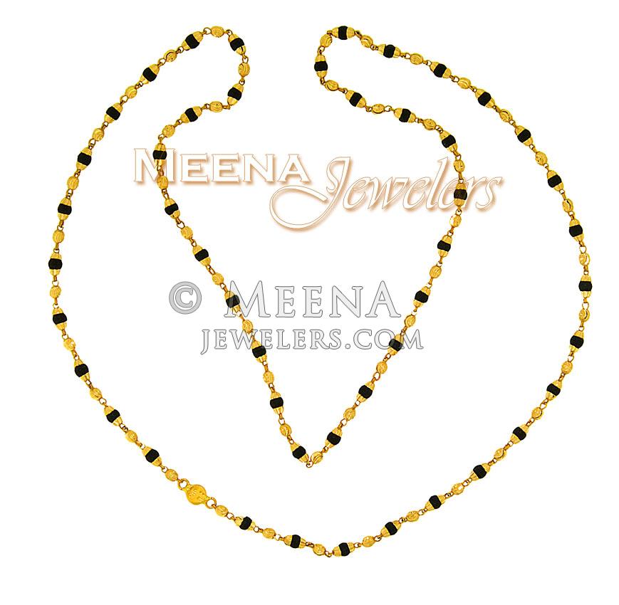 Gold Chain with Tulsi - ChLo2162 - 22Kt Gold Long Chain. The chain has ...