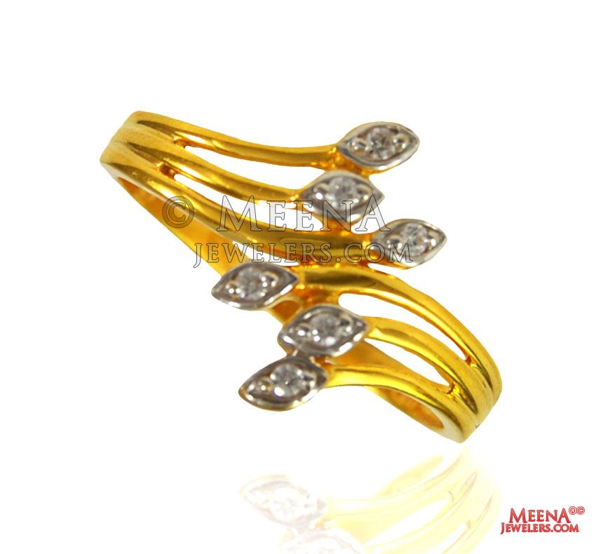 22KT Gold Signity Stone Ring - RiLs24469 - 22KT Gold ring for ladies is ...