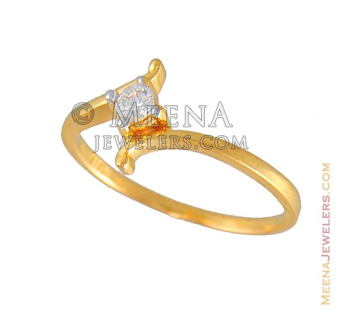 Gold Fancy Signity Ring - RiLg4934 - 22kt Gold signity ring with simple ...